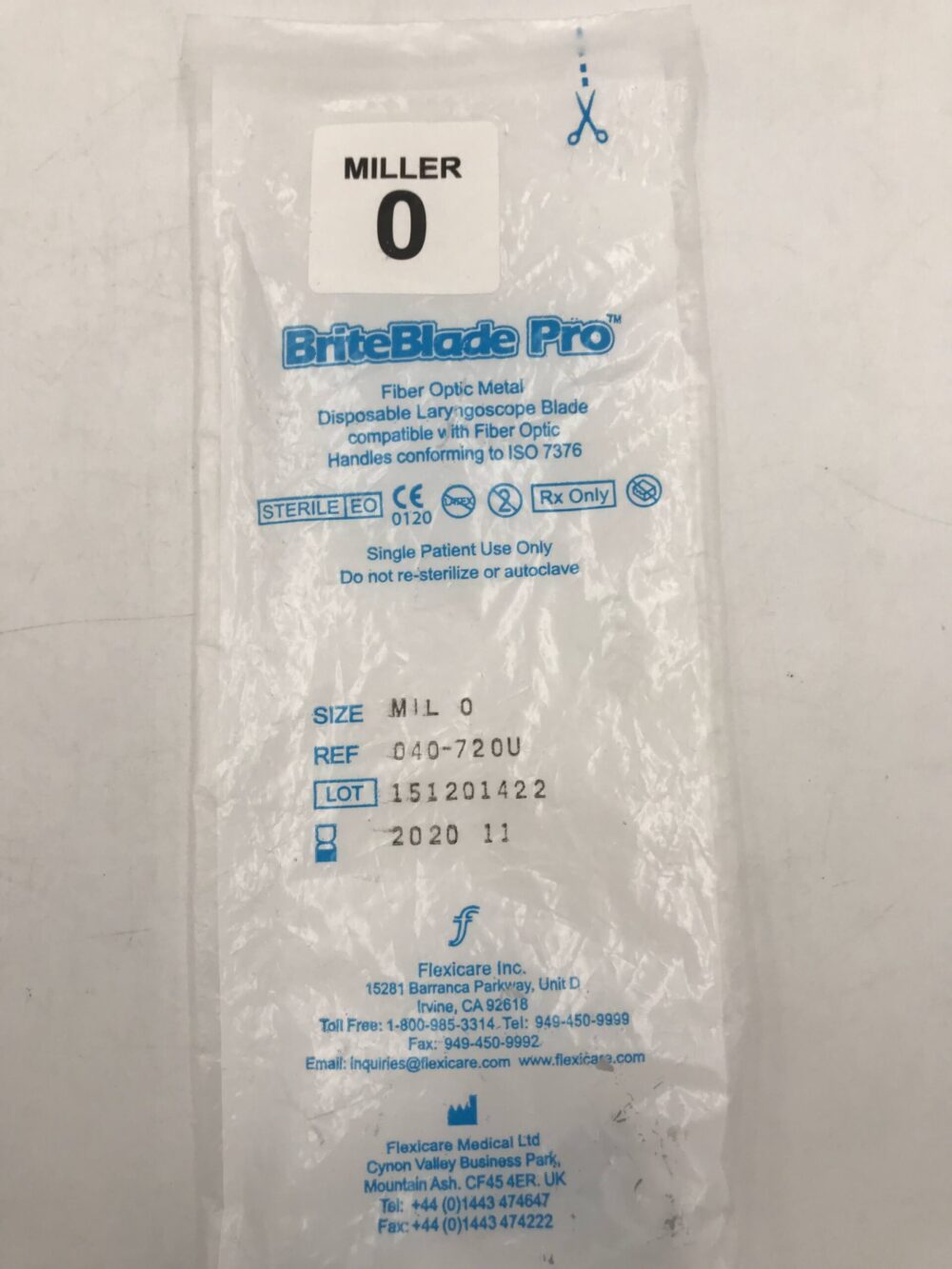 Flexicare 040-720U BriteBlade Pro Fiber Optic Metal Disposable ...