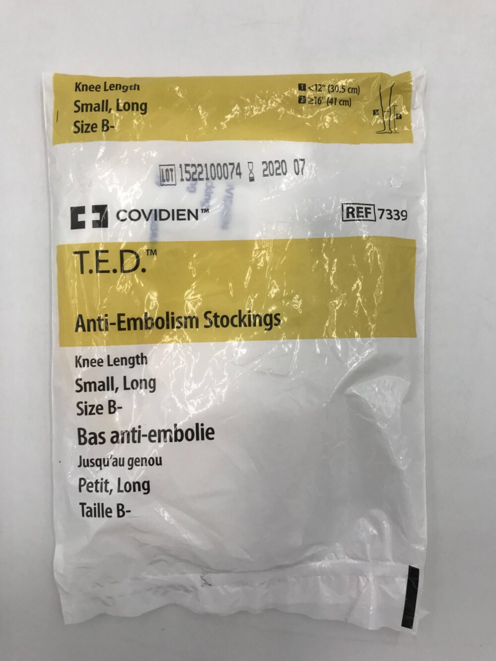 COVIDIEN 7339 T.E.D. Anti-Embolism Stockings Knee Length Small Long Size B (X) - GB TECH USA