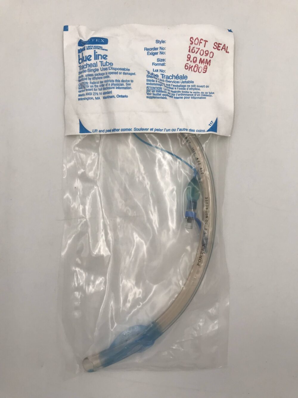 SIMS / SMITHS MEDICAL 167090 Portex Blue Line Tracheal Tube 9mm (X ...