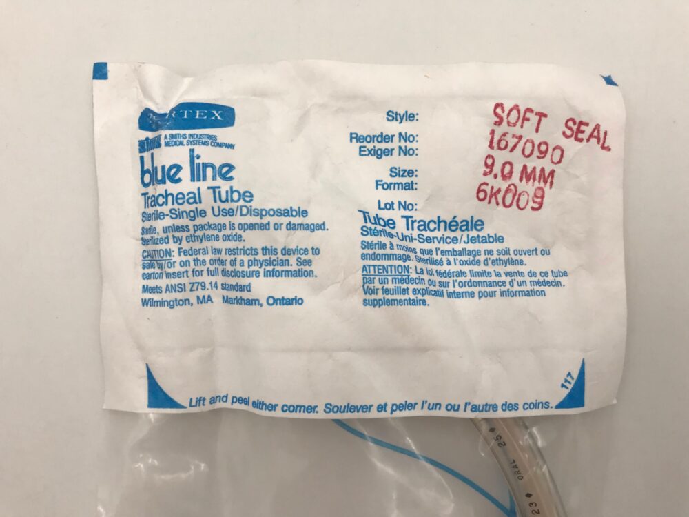 SIMS / SMITHS MEDICAL 167090 Portex Blue Line Tracheal Tube 9mm (X ...