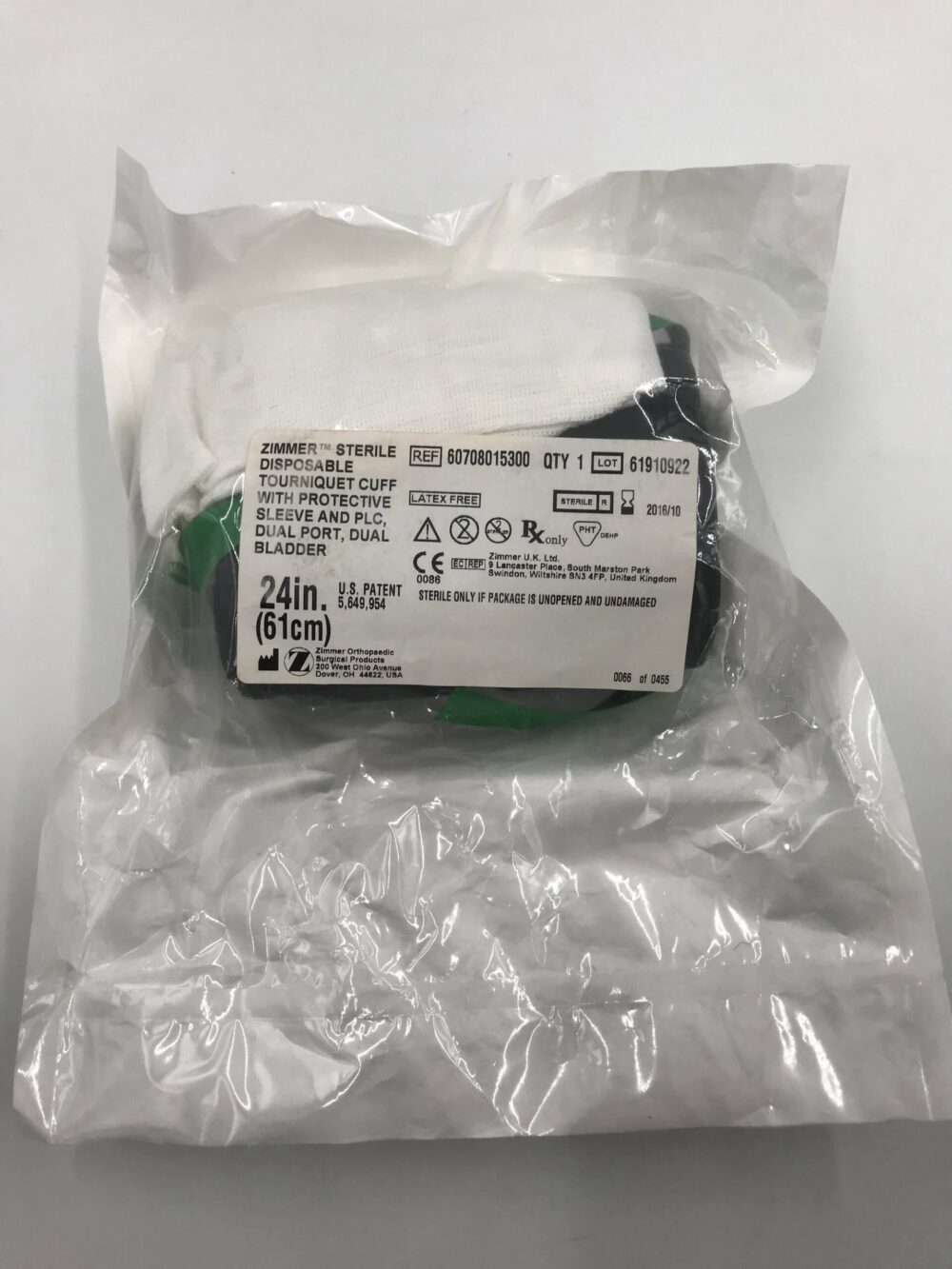 Disposable Tourniquet Cuff Dual Port Dual Bladder 24in - GB TECH USA