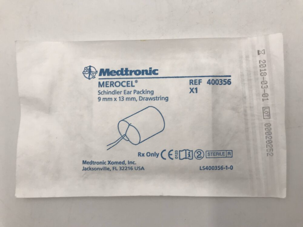 Medtronic 400356 Merocel Schindler Ear Packing 9mm x 13mm, Drawstring ...