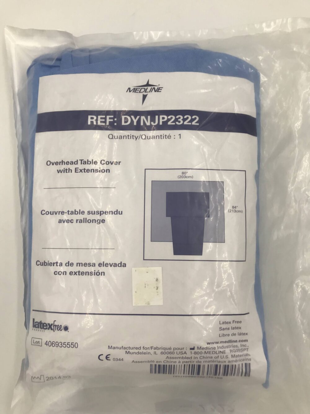 MEDLINE DYNJP2322 Overhead Table Cover with Extension 80″ x 84″ - GB ...