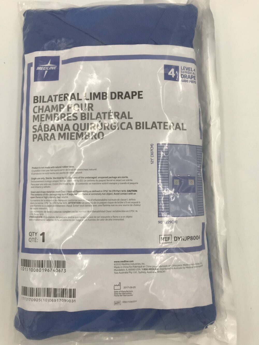 MEDLINE DYNJP8004 Bilateral Limb Drape Level 4 Surgical Drape 121″ x 90 ...