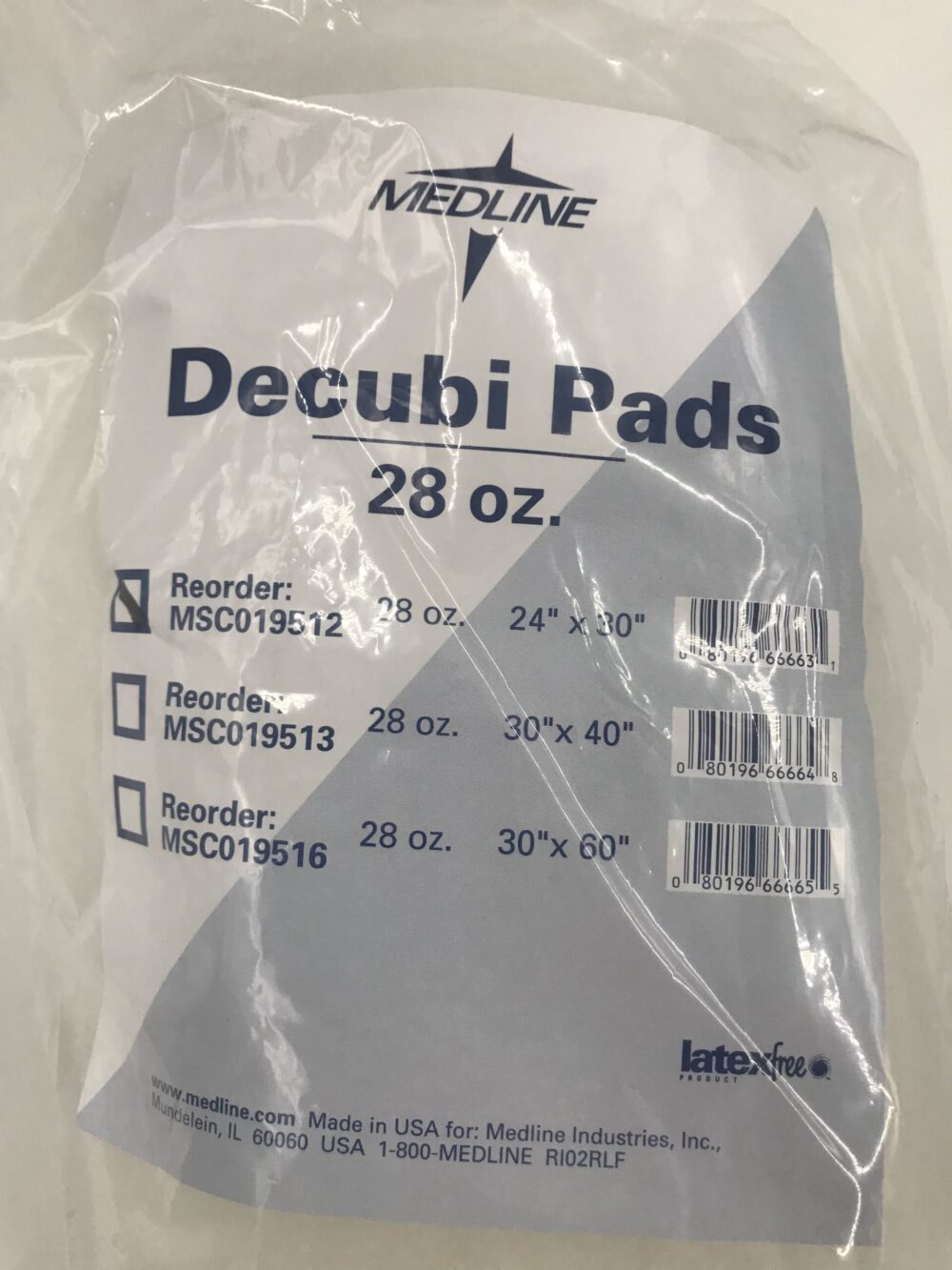 Medline MSC019512 Decubi Pads 28oz 24″ x 30″ – GB TECH USA