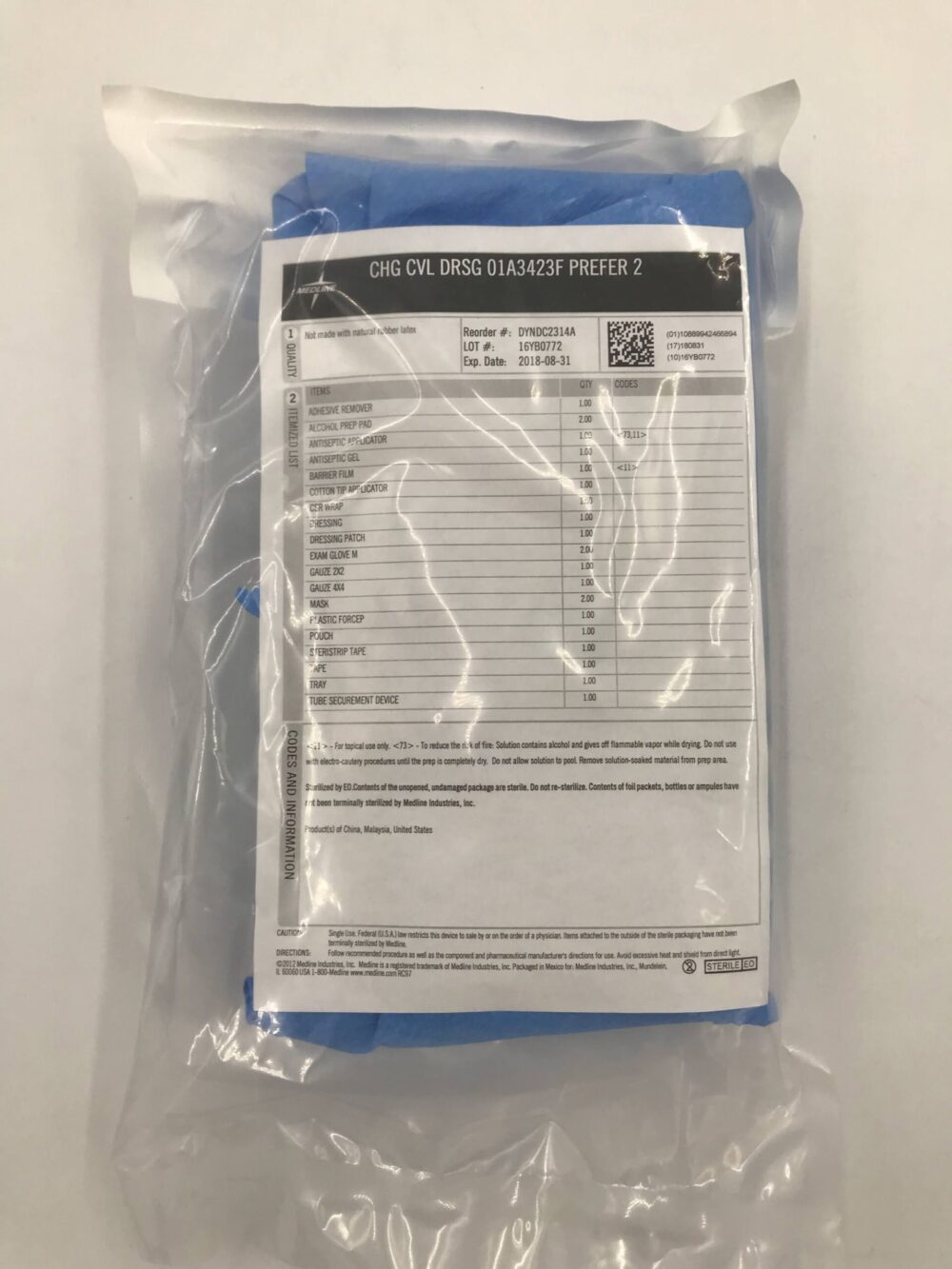 Medline DYNDC2314A Changing CVL Dressing (20/Case) (X) - GB TECH USA