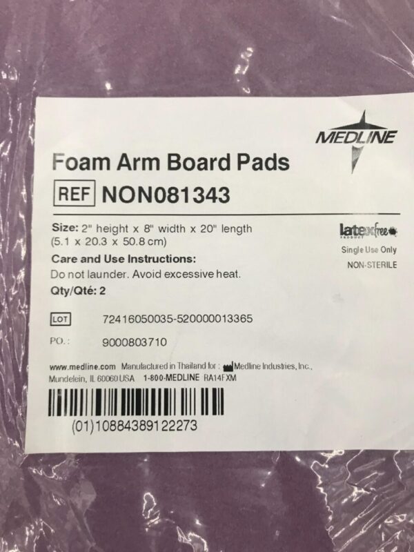 Medline NON081343 Foam Arm Board Pads 2" Height x 8" Width x 20" Length ...