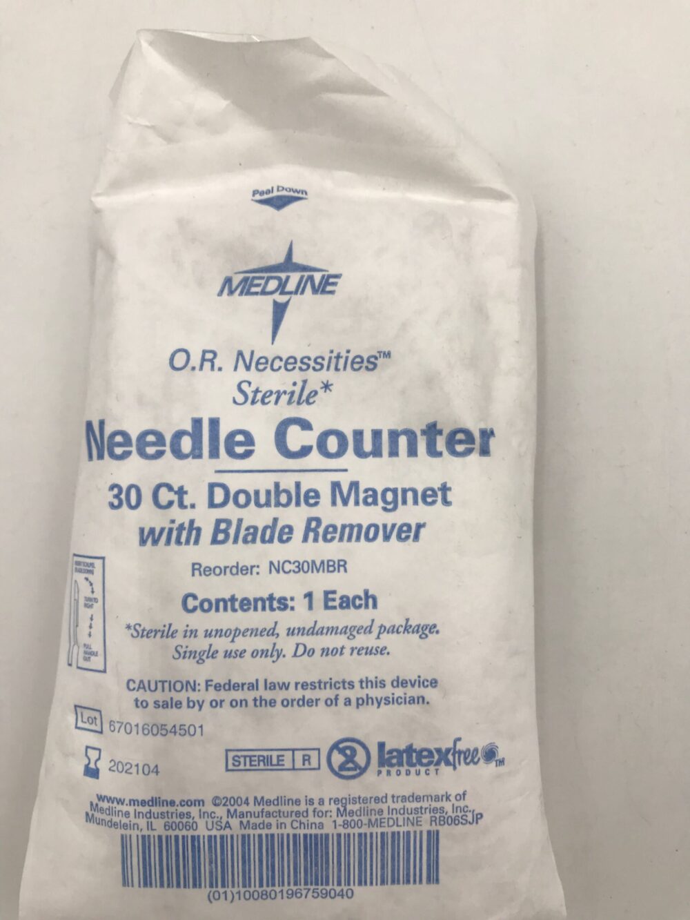 MEDLINE NC30MBR O.R. Necessities Sterile. Needle Counter 30Ct. Double ...