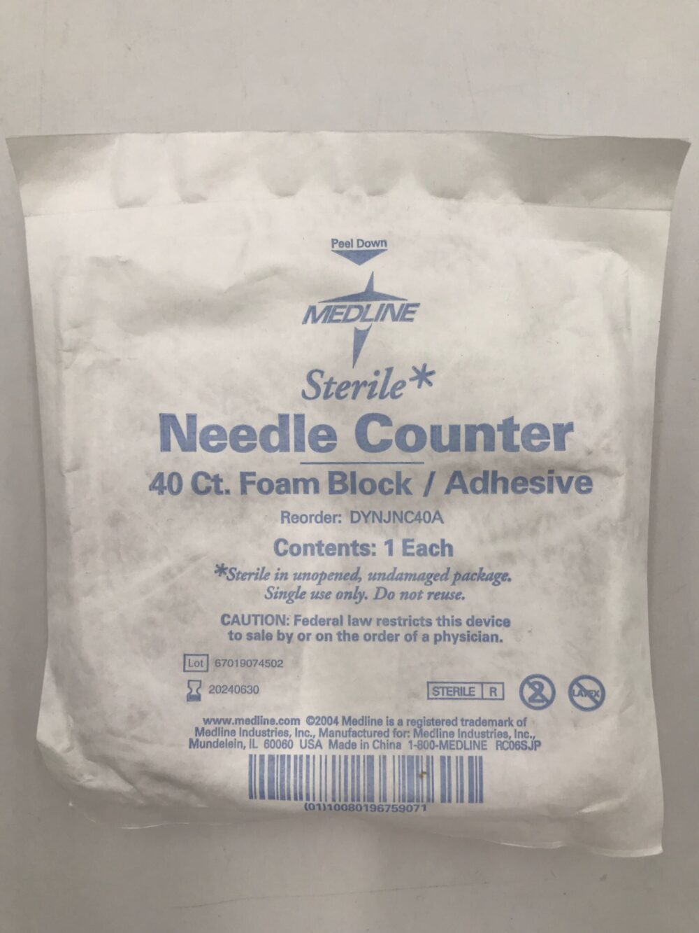 MEDLINE DYNJNC40A Needle Counter 40Ct. Foam Block / Adhesive – GB TECH USA