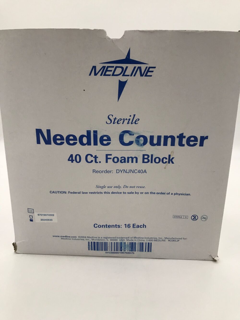 MEDLINE DYNJNC40A Needle Counter 40Ct. Foam Block / Adhesive (16/Box ...