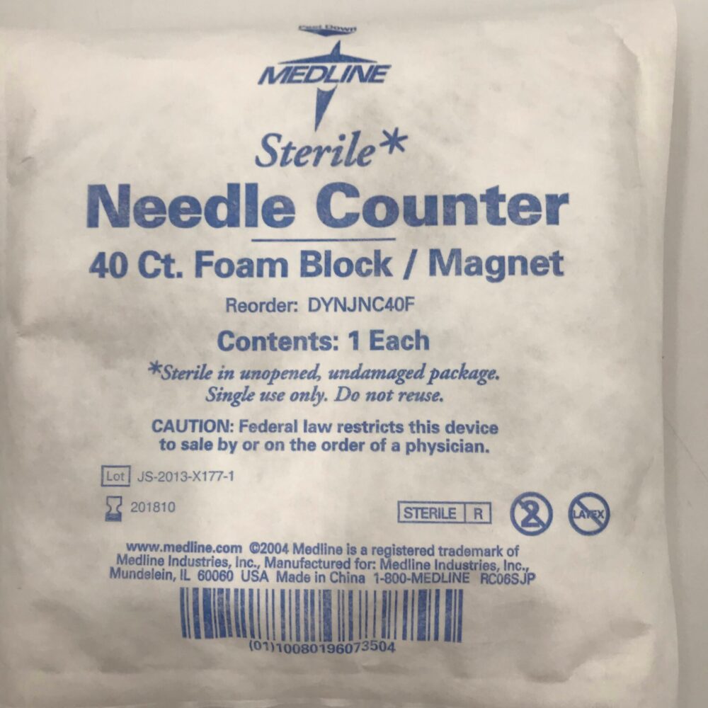 MEDLINE DYNJNC40F Needle Counter 40Ct. Foam Block / Magnet (16/Box) (X ...