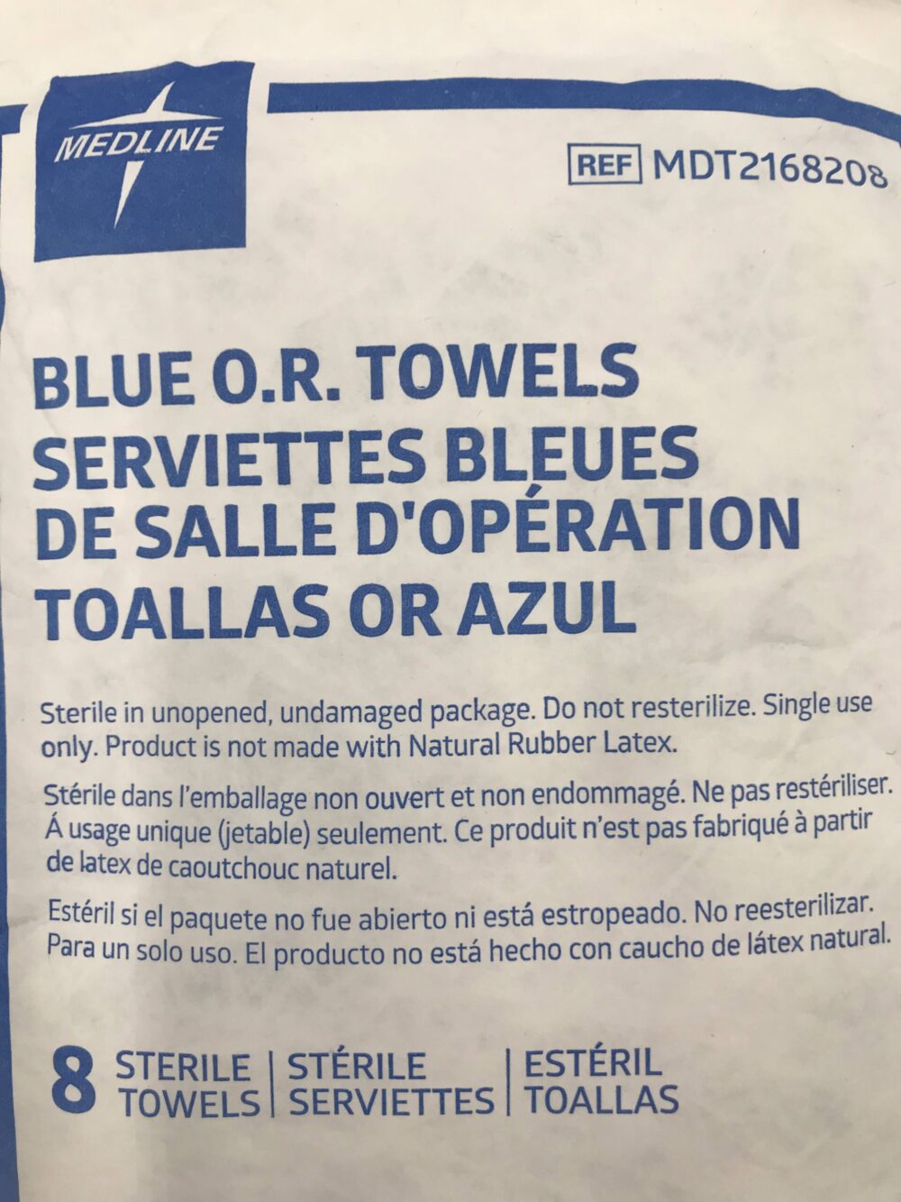 MEDLINE MDT2168208 Blue O.R. Towels (8 Sterile Towels/Pack) – GB TECH USA