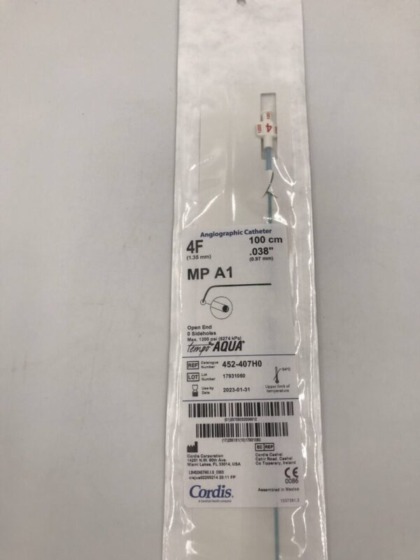 Cordis 452-407H0 Tempo Aqua MP A1 Angiographic Catheter 4F 100cm (X ...