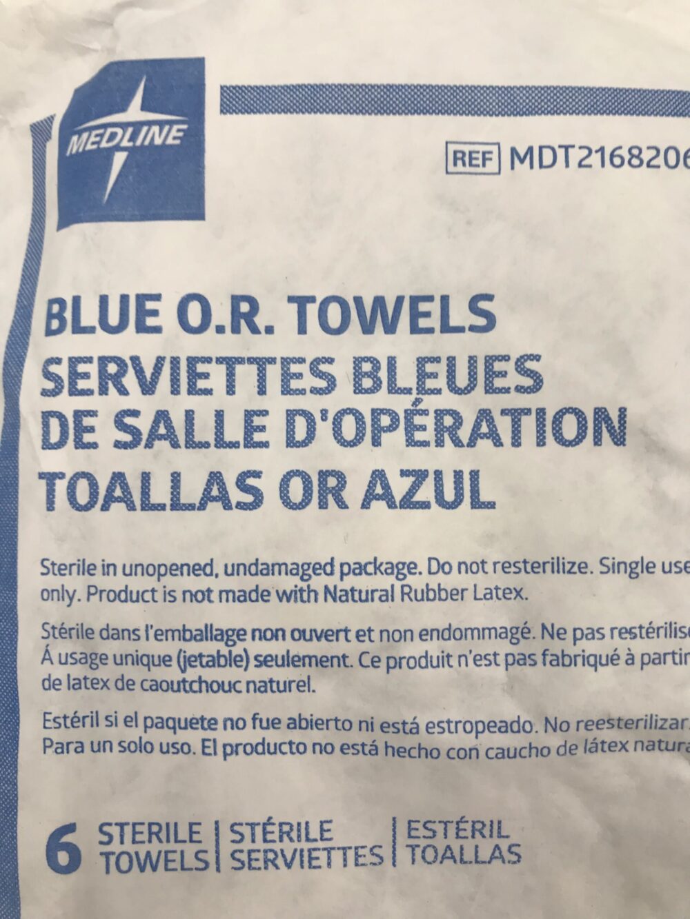 MEDLINE MDT2168206 Blue O.R. Towels (6 Sterile Towels/Pack) – GB TECH USA