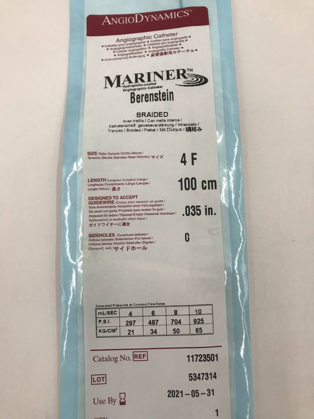 Berenstein Braided Angiographic Catheter 4F 100cm – GB TECH USA