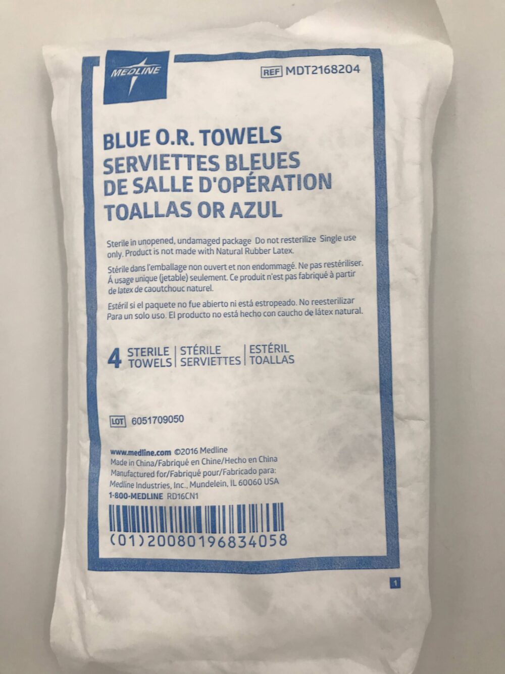 MEDLINE MDT2168204 Blue O.R. Towels (4 Sterile Towels/Pack) – GB TECH USA