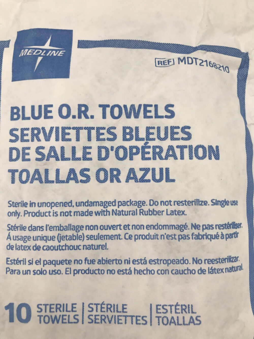 MEDLINE MDT2168210 Blue O.R. Towels (10 Sterile Towels/Pack) – GB TECH USA