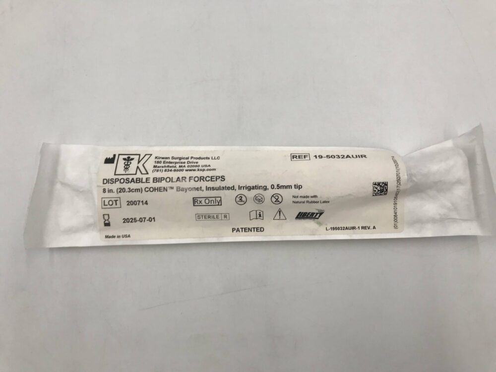 Kirwan Surgical 19-5032AUIR Disposable Bipolar Forceps 8″ COHEN Bayonet ...