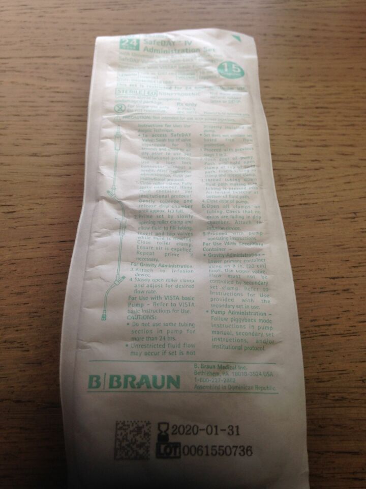 BRAUN 352894 SafeDay IV Administration Set, 15Drops/mL (X) - GB TECH USA