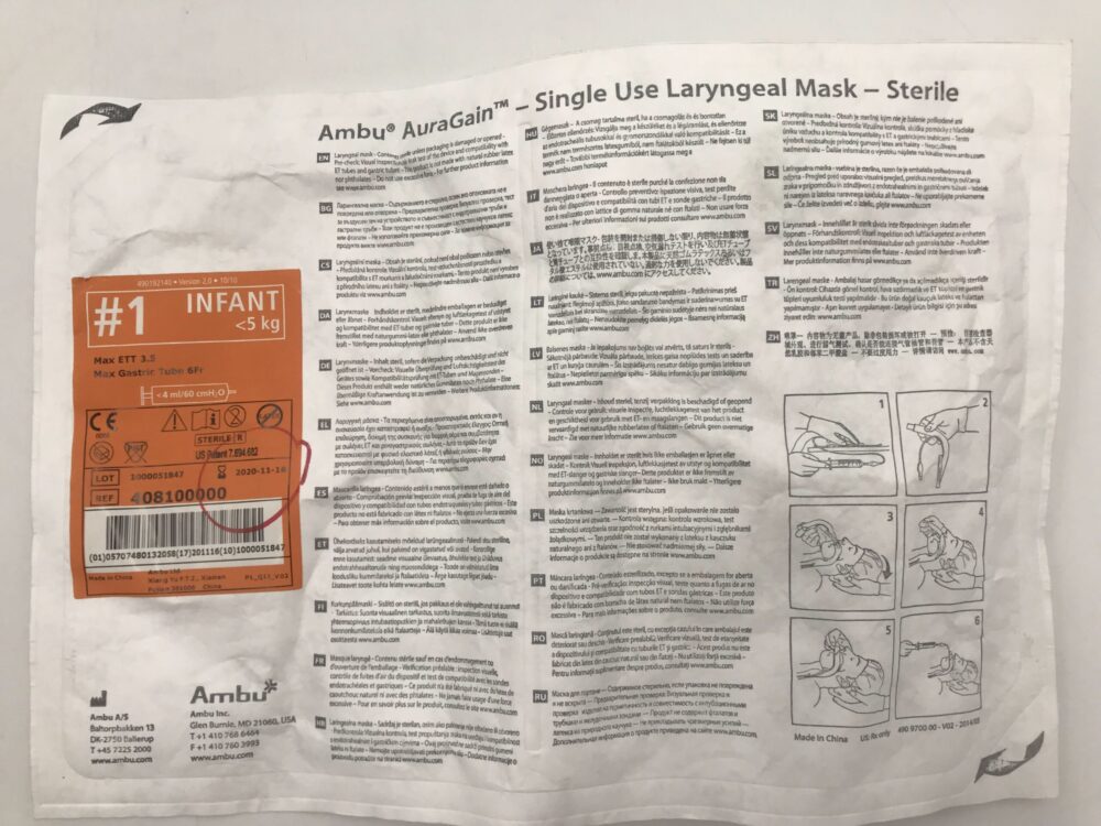 Ambu 408100000 AuraGain Laryngeal Mask #1 Infant – GB TECH USA