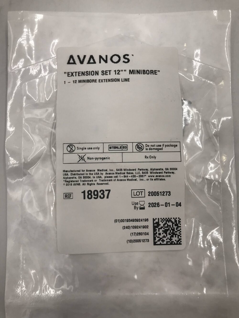 Avanos 18937 extension Set 12" Minibore - GB TECH USA