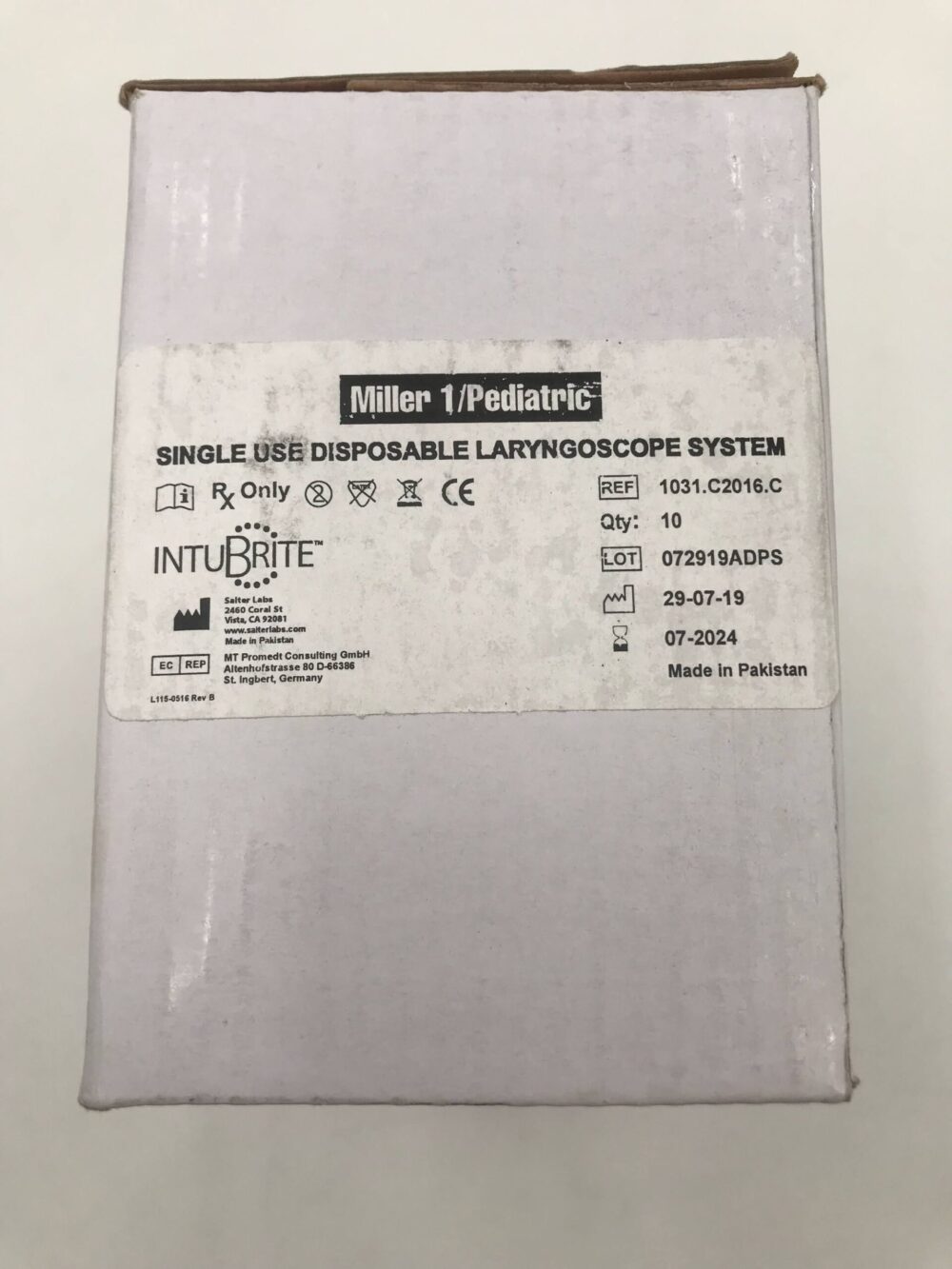Salter Labs 1031.C2016.C Intubrite Single Use Disposable Laryngoscope ...
