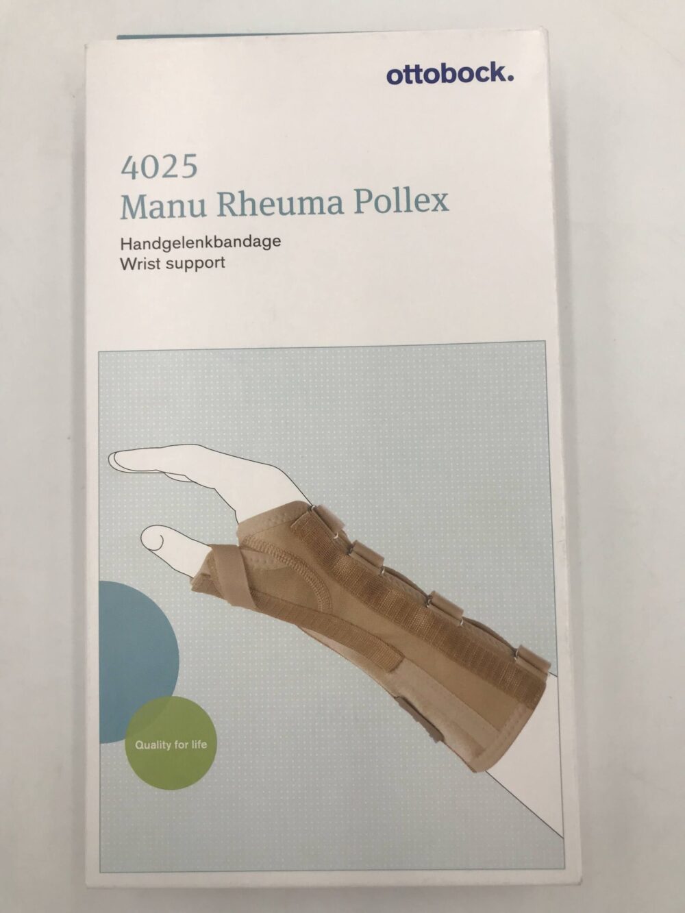 OTTOBOCK 4025 Manu Rheuma Pollex Wrist Support Beige XXL Left w/Flex ...