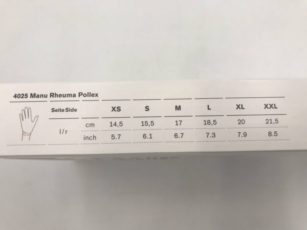 OTTOBOCK 4025 Manu Rheuma Pollex Wrist Support Beige XXL Left w/Flex ...