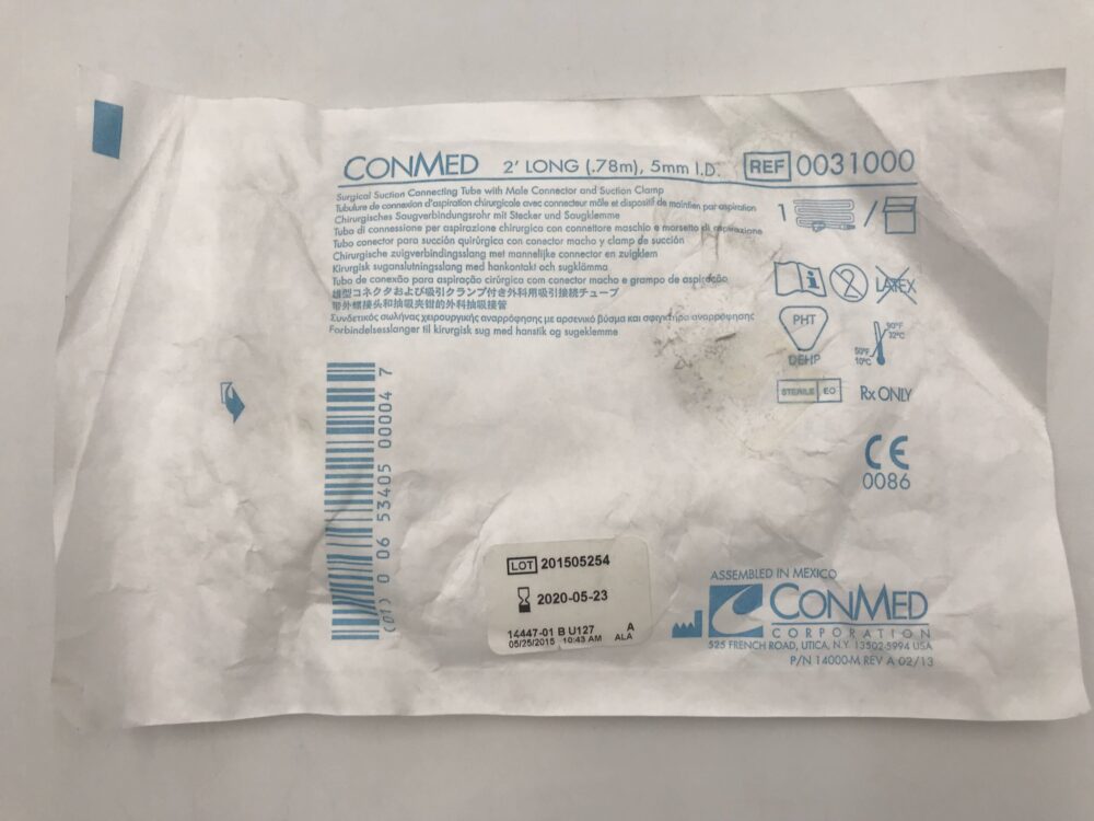 Conmed 0031000 Surgical Suction Connecting Tube with Male Connector and ...