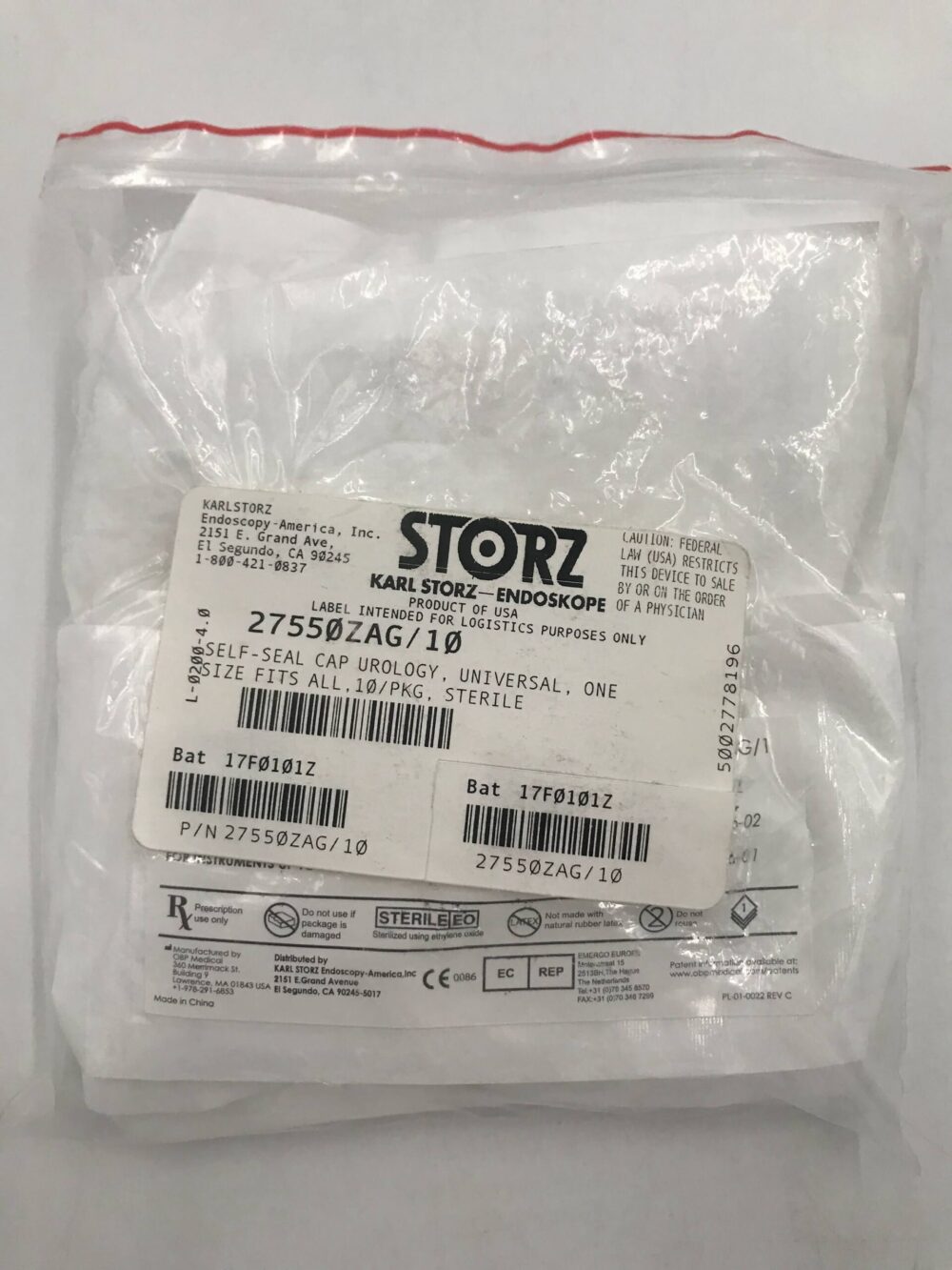 Storz 27550ZAG/10 Single Use Endoscopic Seal URO (10/Pack) (X) – GB ...