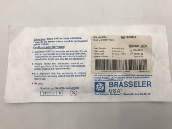 Brasseler 14-C0901 Standard Bur Oval Carbide Fluted - GB TECH USA