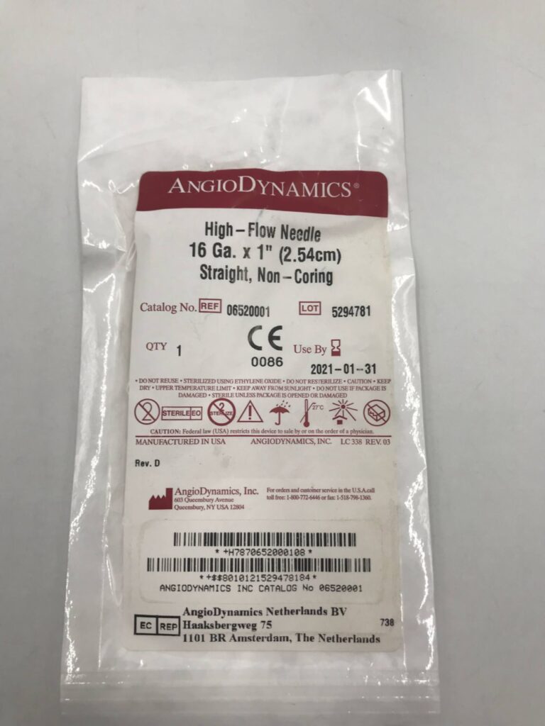 AngioDynamics 06520001 High-Flow Needle 16Ga x 1" Straight, Non-Coring ...