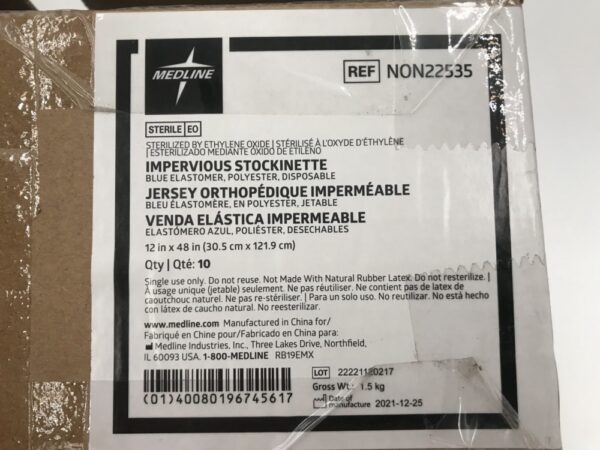 Medline NON22535 Impervious Stockinette 12in x 48in (10/Box) - GB TECH USA