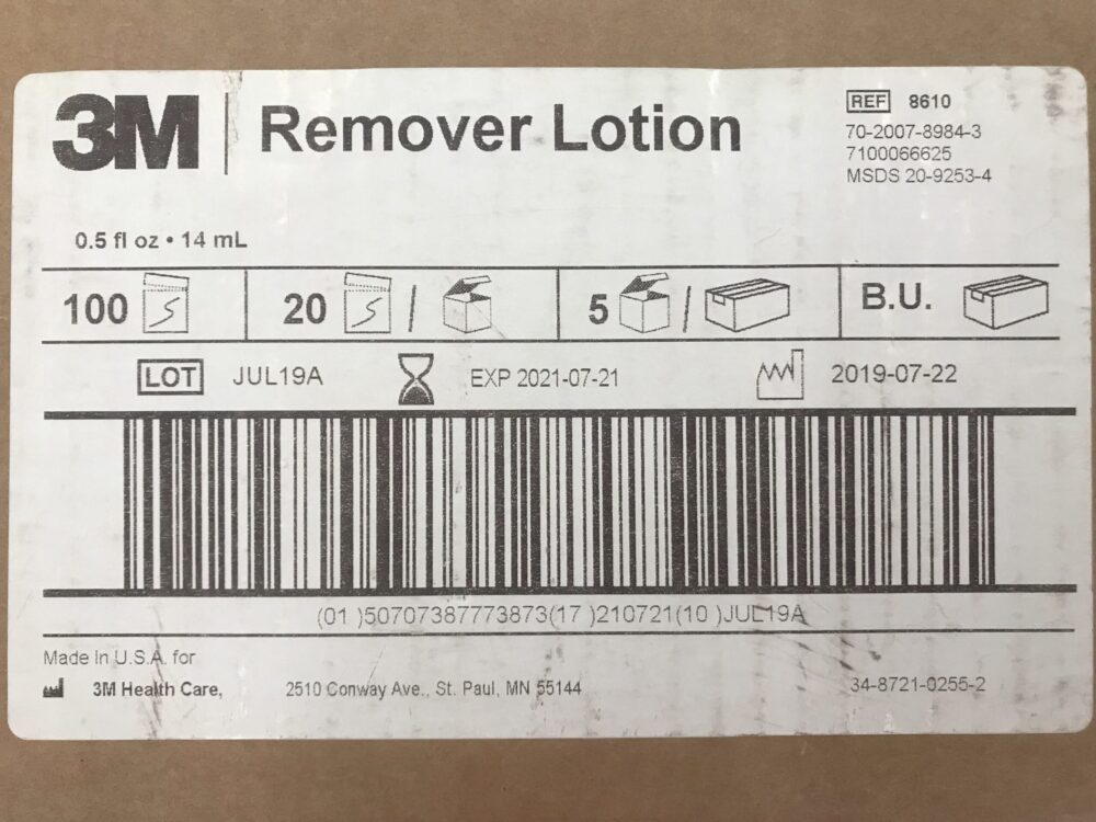 3M 8610 Remover Lotion 0.5fl oz (5 Boxes/Case) (X) - GB TECH USA