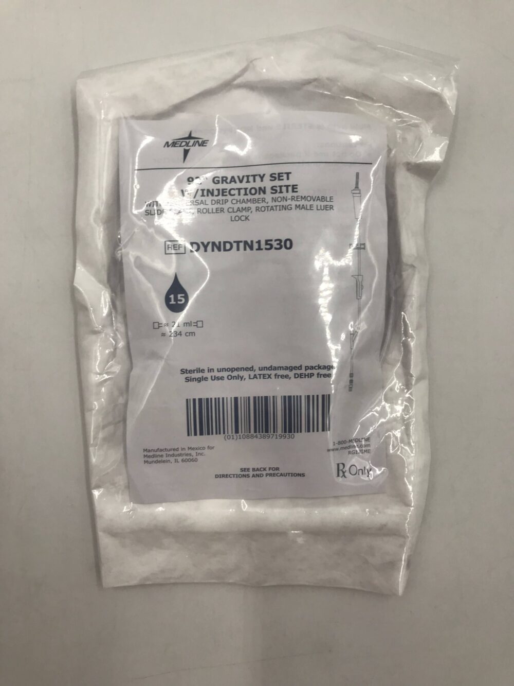 Medline DYNDTN1530 92″ Gravity Set w/Injection Site (X) – GB TECH USA
