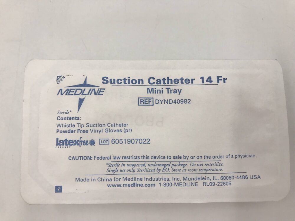 Medline DYND40982 Suction Catheter 14Fr Mini Tray whistle Tip Suction ...