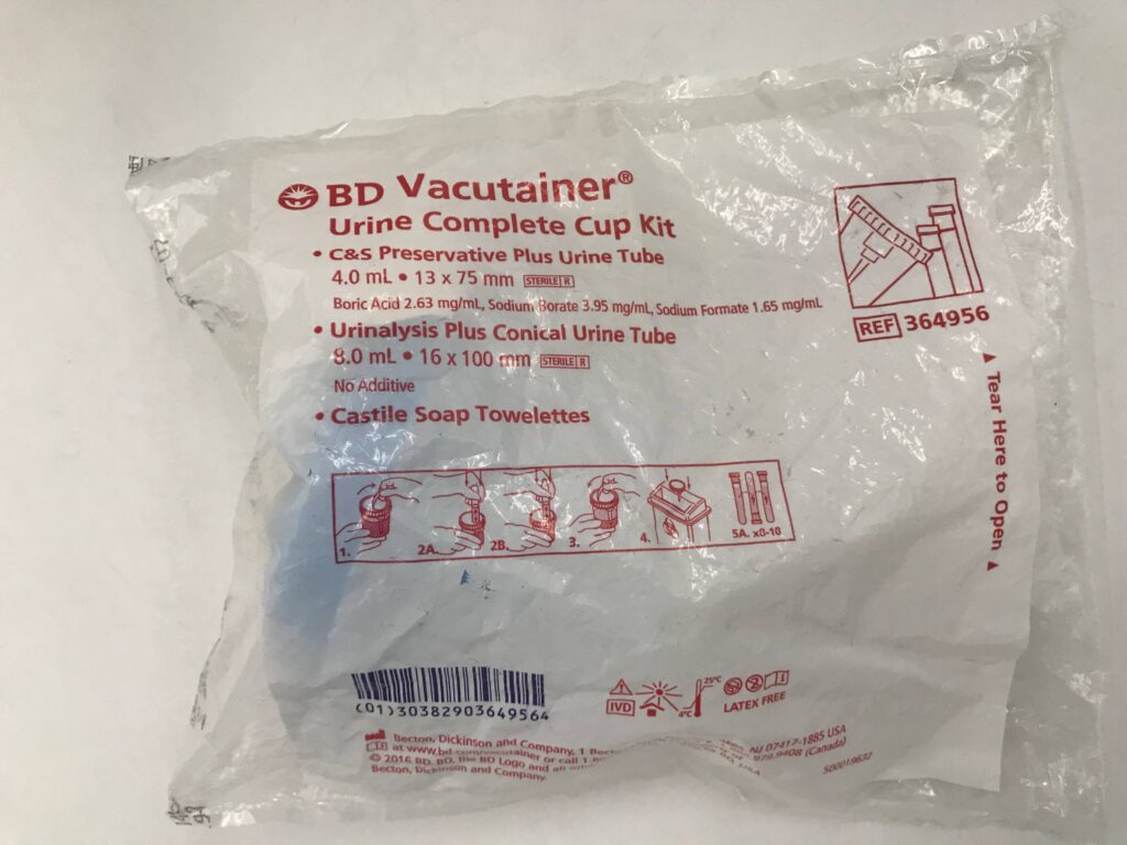 BD 364956 Vacutainer Urine Collection Kit with Screw-Cap Cup (25/Box ...