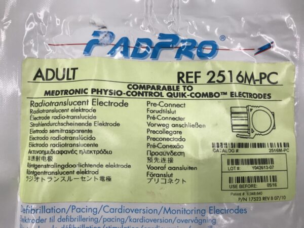 Conmed 2516M-PC Adult Radiotranslucent Electrode Pre-Connect (X) - GB ...