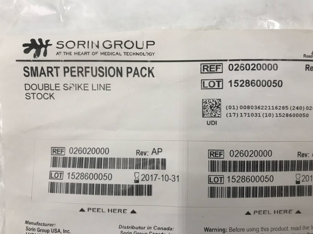 Sorin Group 026020000 Smart Perfusion Pack Double Spike Line Stock (X ...