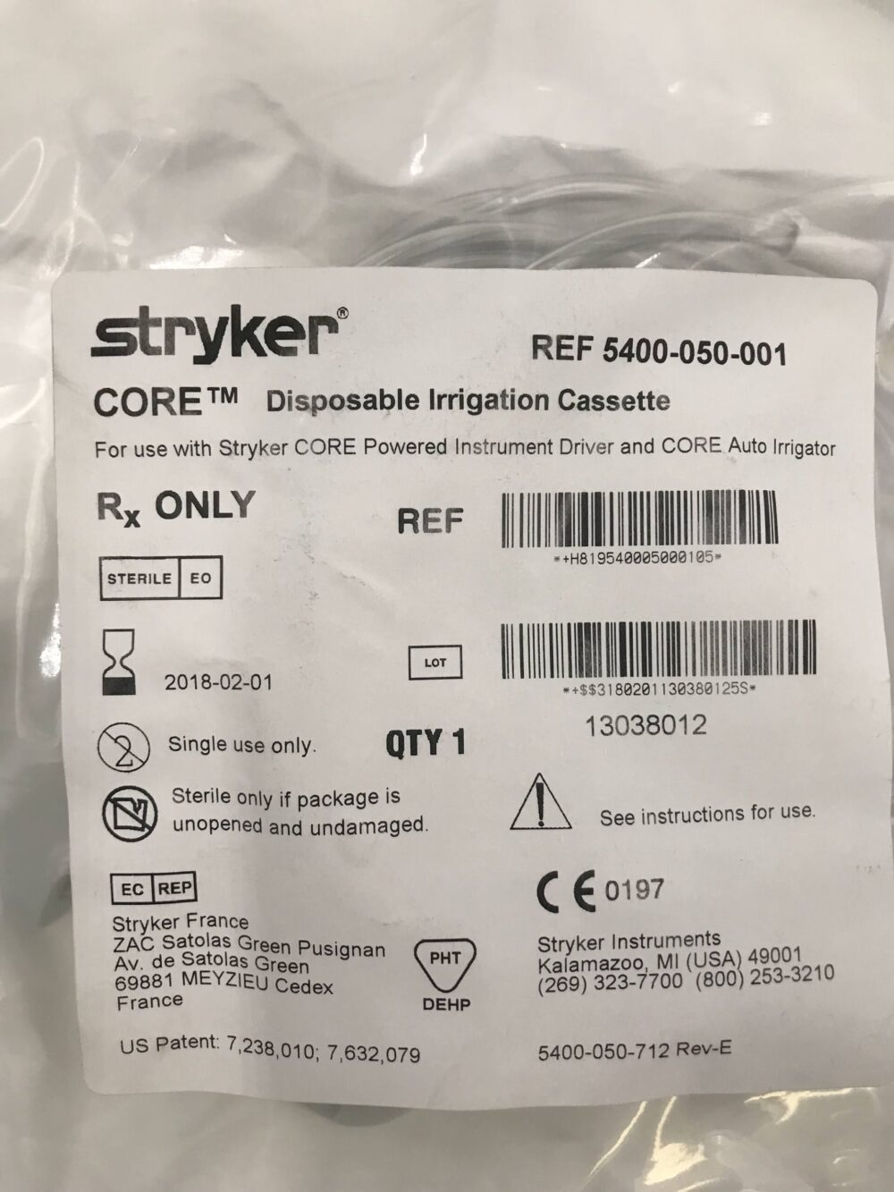 Stryker 5400-050-001 Core Disposable Irrigation Cassette (X) – GB TECH USA