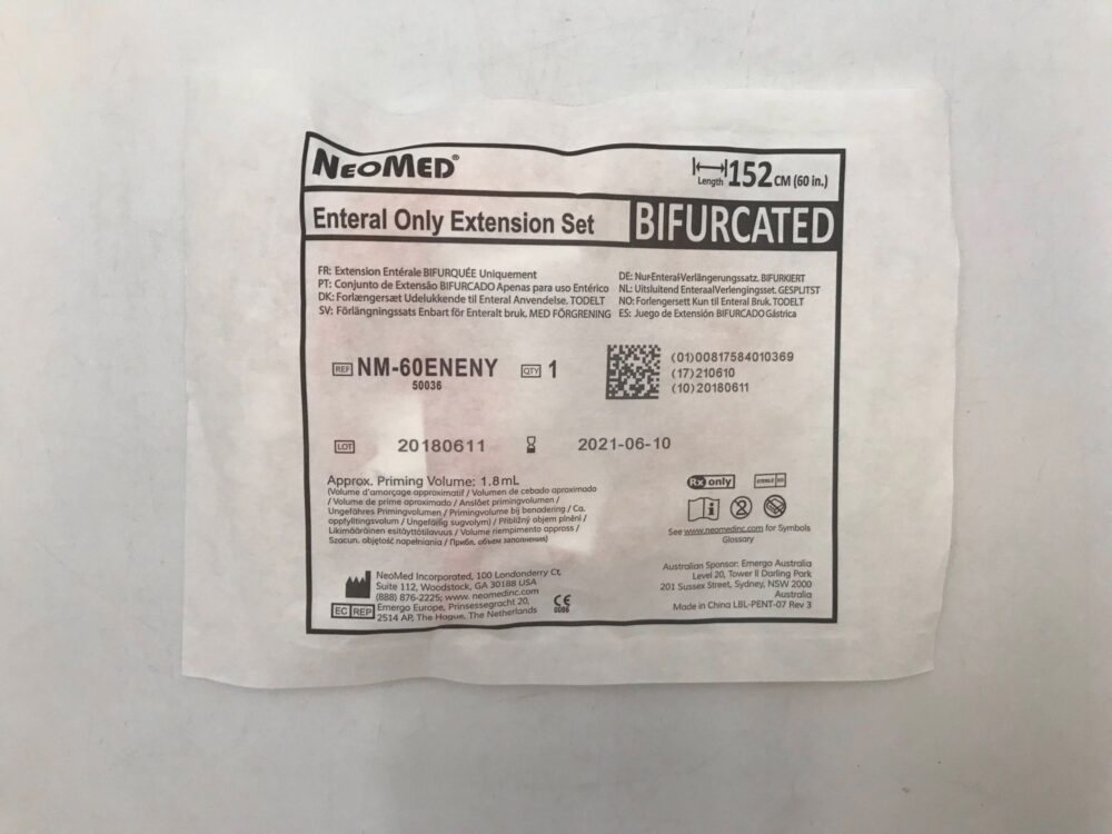 NEOMED NM-60ENENY Enteral Only Extension Set Bifurcated 152cm (X) - GB ...