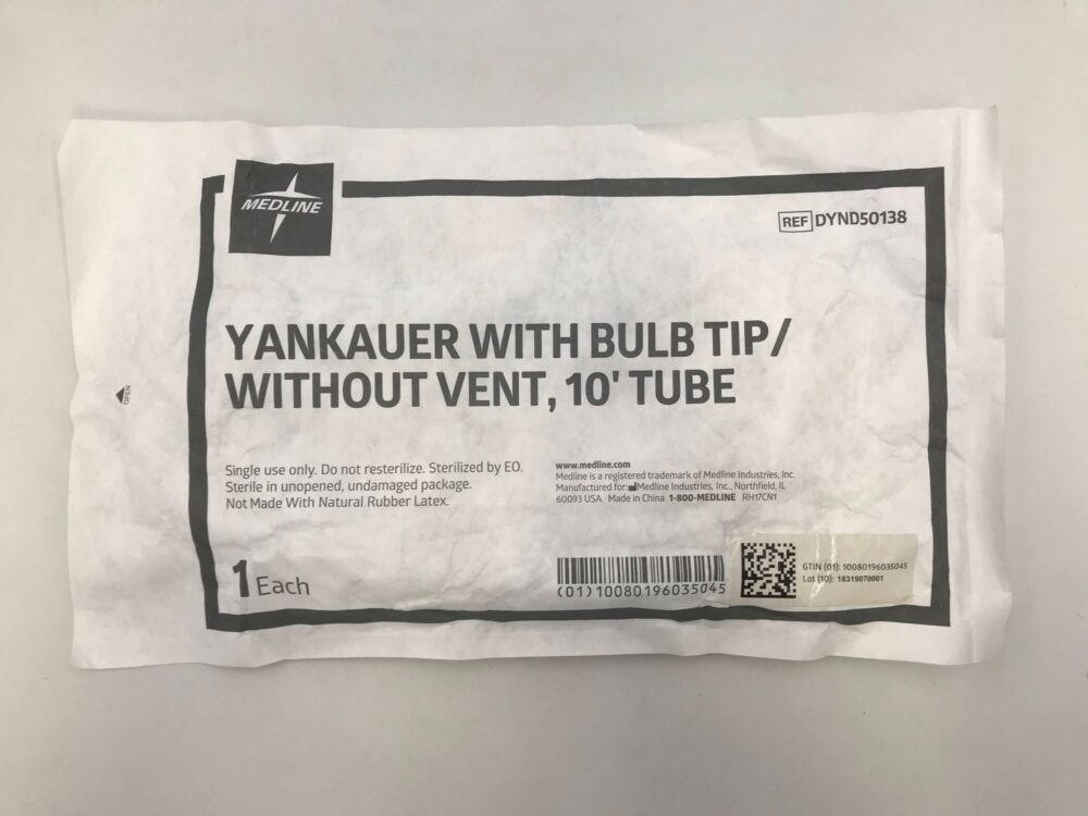 MEDLINE DYND50138 Yankauer with Bulb Tip/ Without Vent 10ft Tube - GB ...