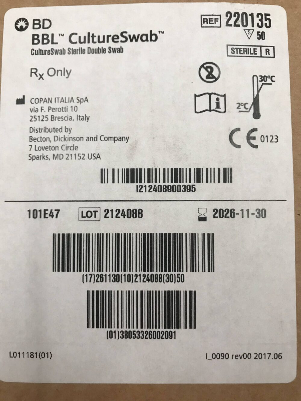 BD 220135 BBL CultureSwab (50/Box) - GB TECH USA