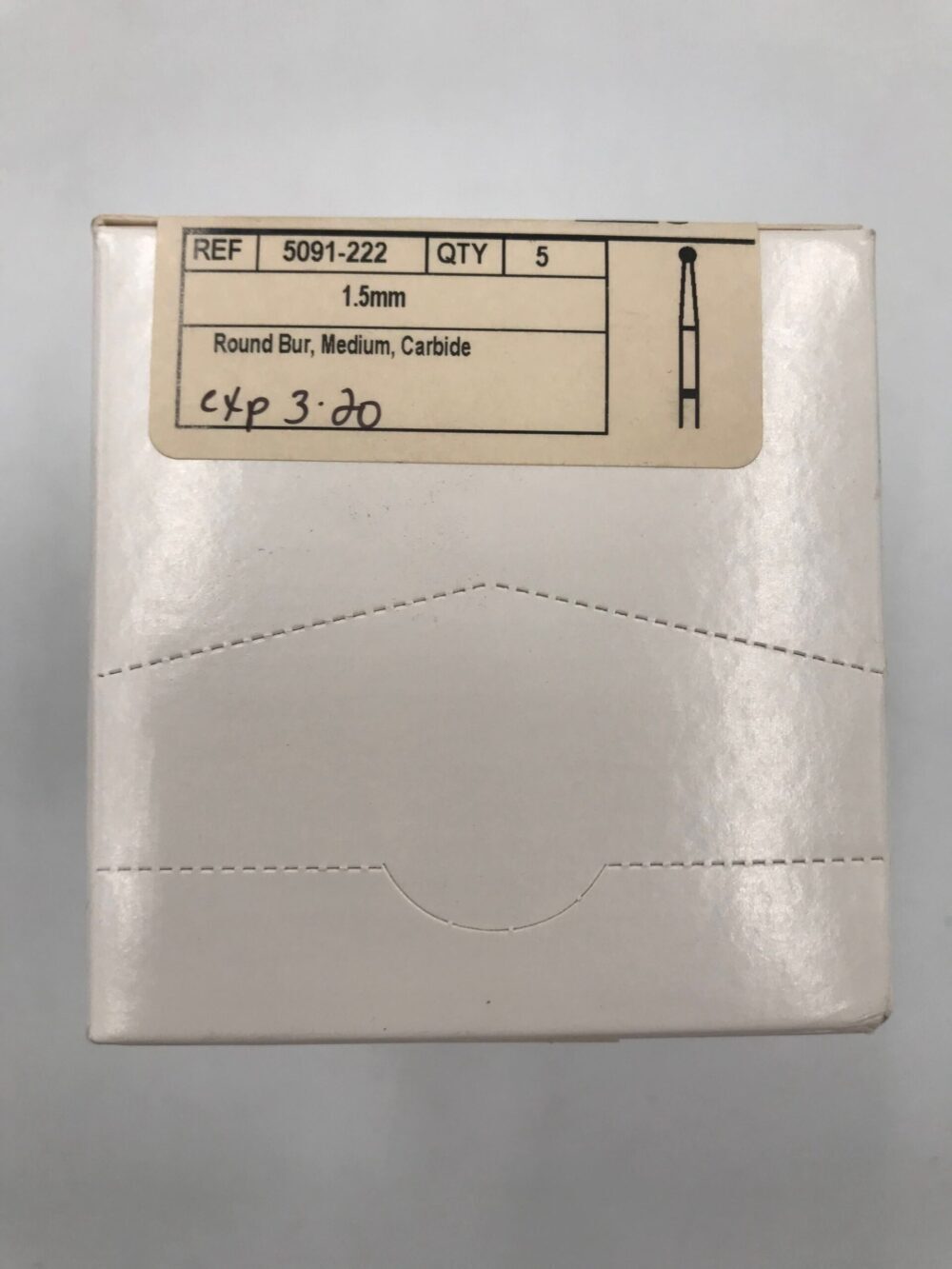 CONMED 5091-222 Round Bur, Medium Carbide 1.5mm (5/Box)(X) - GB TECH USA