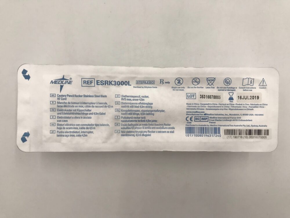 MEDLINE ESRK3000L Cautery Pencil Rocker Stainless Steel Blade w/ 15Ft ...