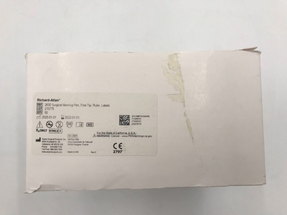 ASPEN SURGICAL 2630 Richard-Allan Surgical Marking Pen, Fine Tip, Ruler ...