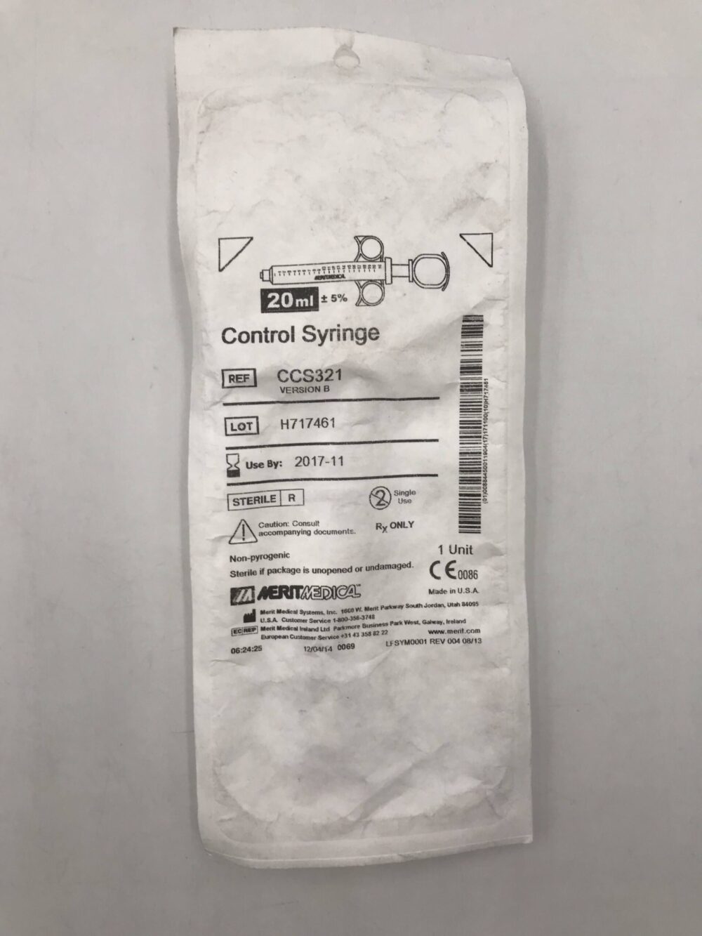 MERIT MEDICAL CCS321 Control Syringe 20ml +/- 5% (X) – GB TECH USA