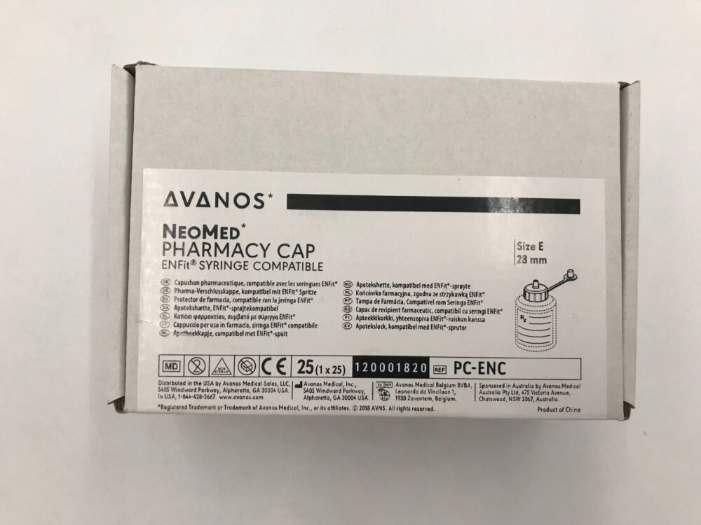 AVANOS PC-ENC NeoMed Pharmacy Cap EnFit Syringe Compatable Size E (25 ...