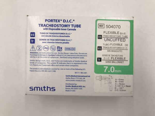 SMITHS MEDICAL 504070 Portex D.I.C. Tracheostomy Tube w/ Disp. Inner ...