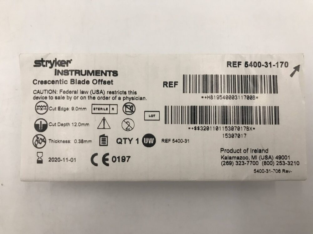 Stryker 5400-31-170 Crescentic Blade Offset (X) – GB TECH USA